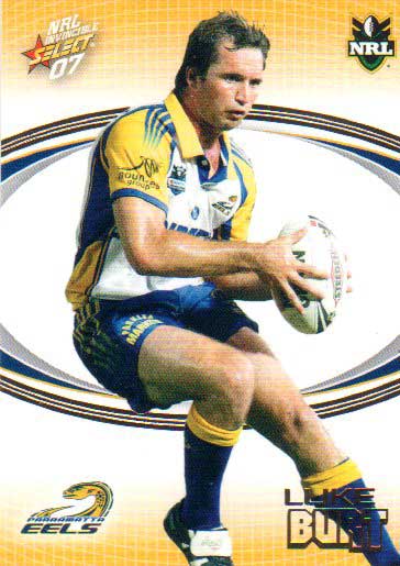 2007 NRL Invincible Common #114 Luke Burt Eels | Diggaz Trading Cards