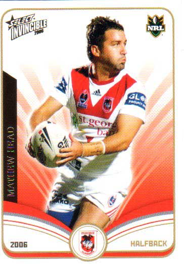 2006 NRL Invincible Common #126 Mathew Head Dragons | Diggaz Trading Cards