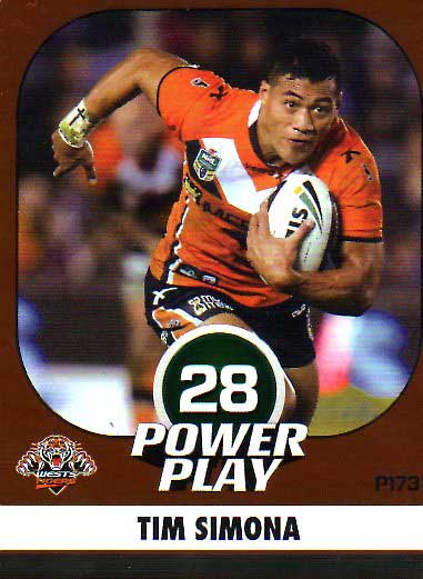 2015 NRL Power Play Parallel P173 Tim Simona Tigers | Diggaz Trading Cards