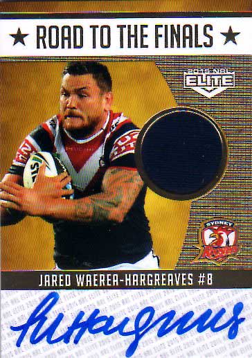 2015 NRL Elite Road to the Finals Jersey Signature RFS4 Jared Waerea ...