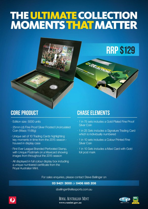 2015 NRL The Ultimate Collection Card Coin Stamp Box Set | Diggaz ...