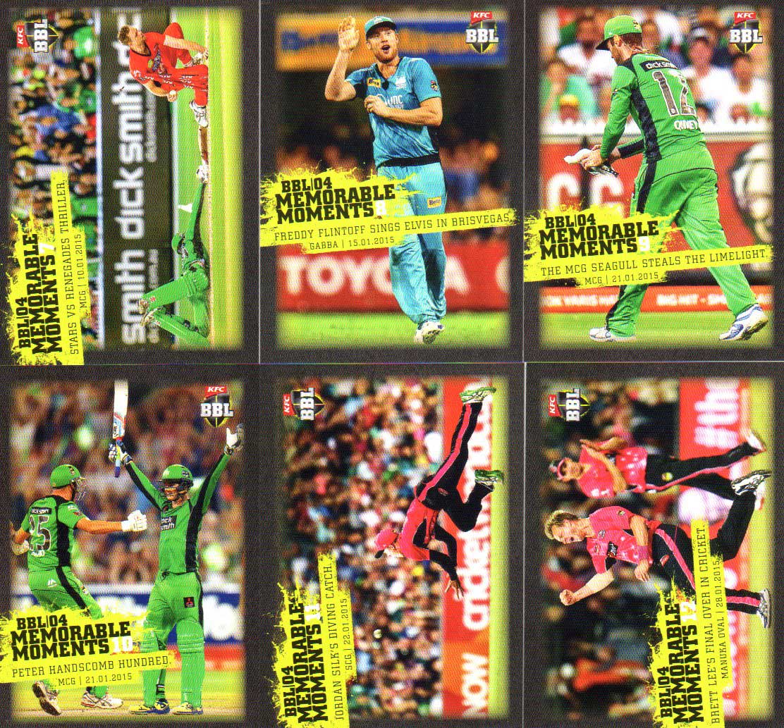 2015/16 CA & BBL Cricket Memorable Moments Complete 12-Card insert Set ...