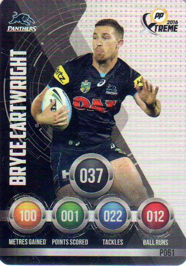 2016 NRL Xtreme Powerplay Parallel #P61 Bryce Cartwright Panthers ...