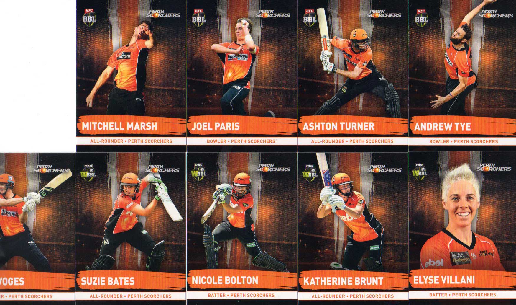 2016/17 CA & BBL Cricket 17-Card Team Set Perth Scorchers | Diggaz ...