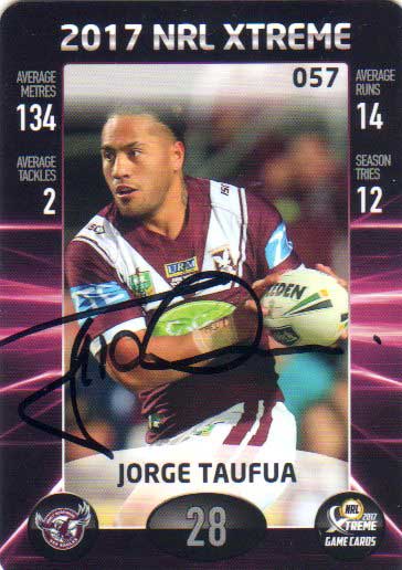 2017 ESP NRL Xtreme Game Cards Authenticated Signature Card Jorge ...