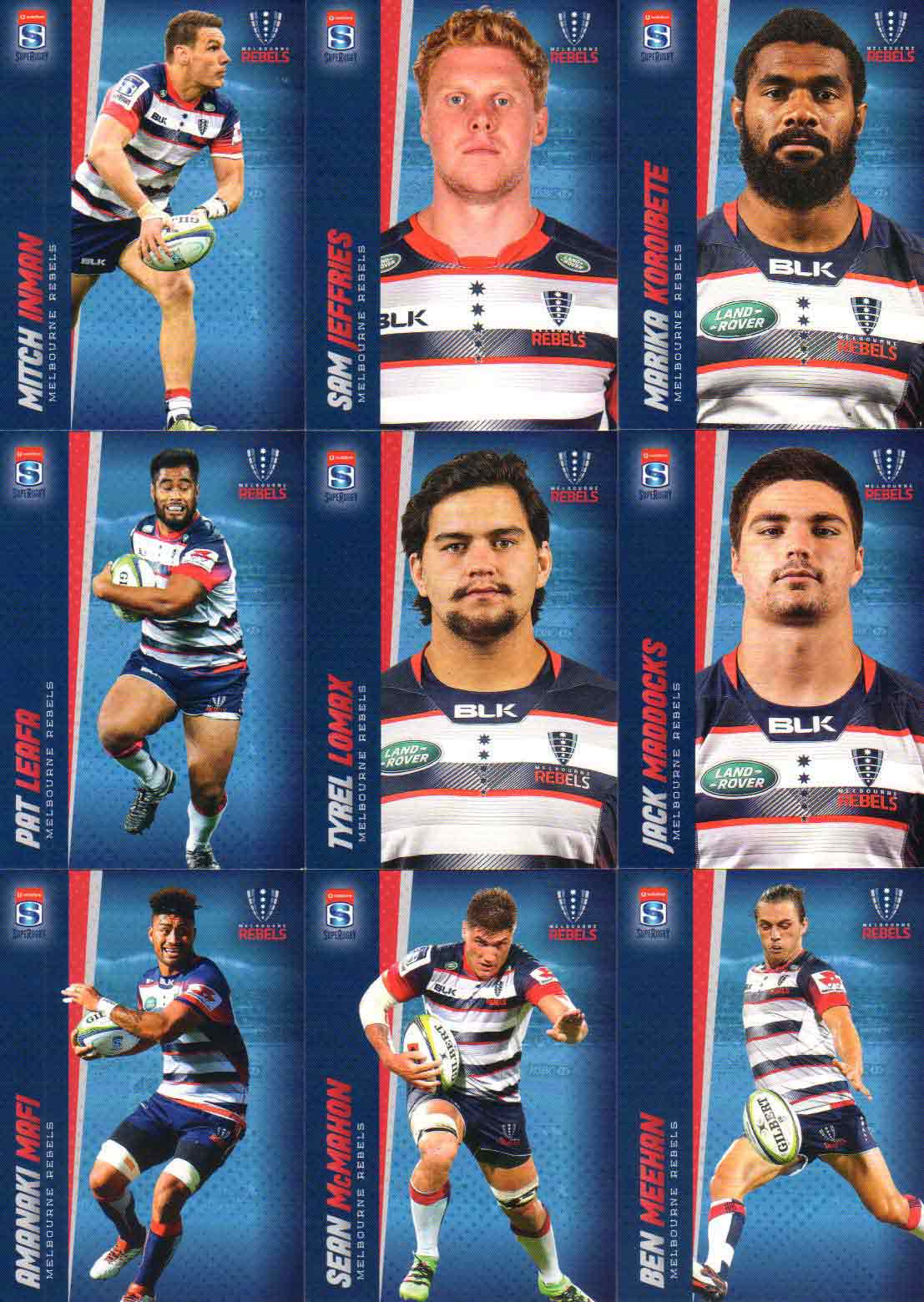 2017 Rugby 22-Card Rebels Base Team Set | Diggaz Trading Cards