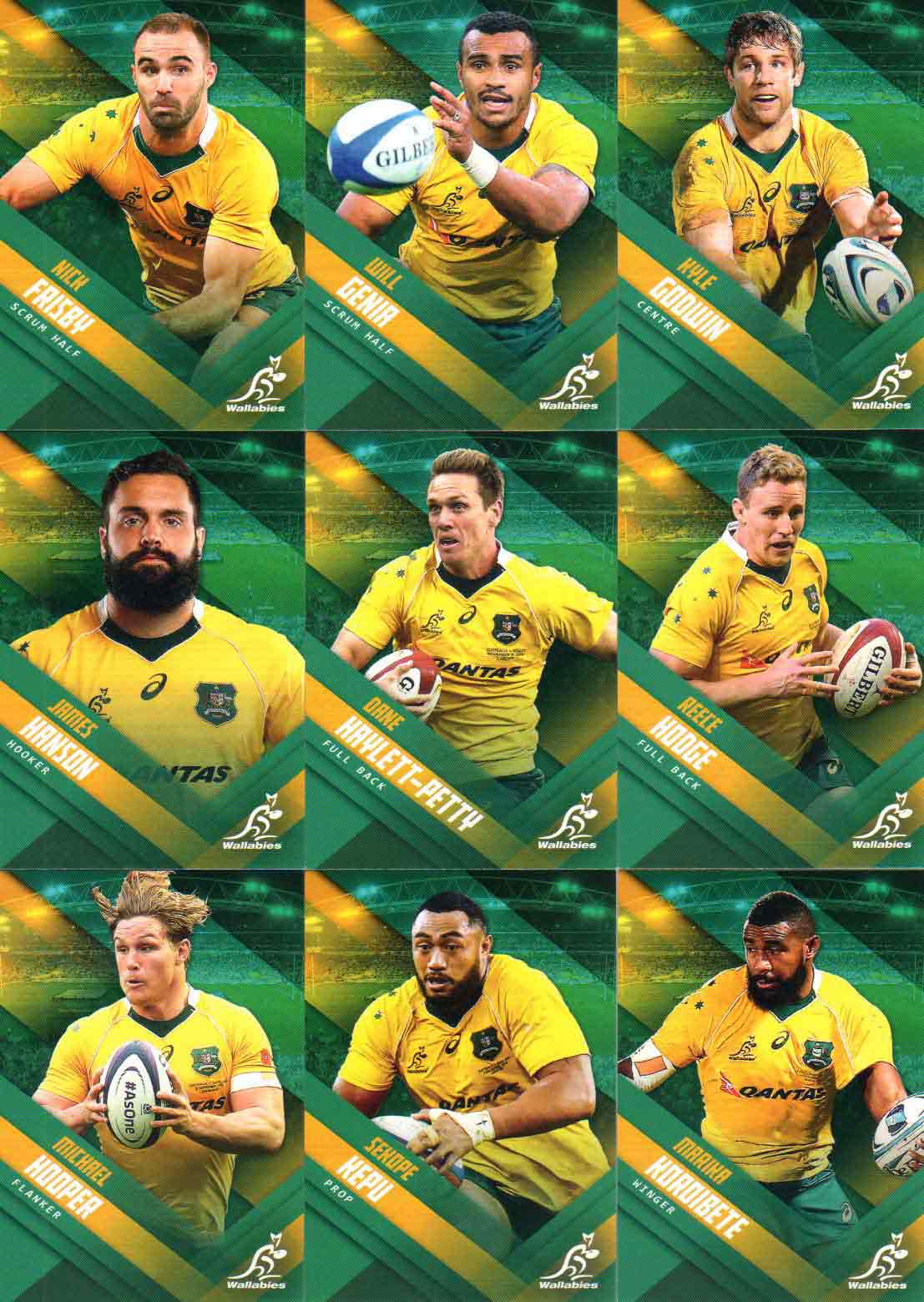 2017 Rugby Wallabies 35-Card Team Set | Diggaz Trading Cards