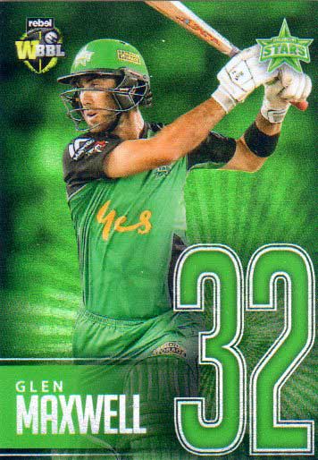 2017/18 BBL Big Bash Cricket Player Numbers JNS9 Glen Maxwell Stars ...