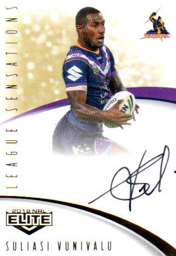 2018 NRL Elite League Sensations Signature LS07 Suliasi Vunivalu Storm ...