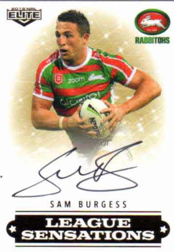 2019 NRL Elite League Sensations Signature LS12 Sam Burgess Rabbitohs ...