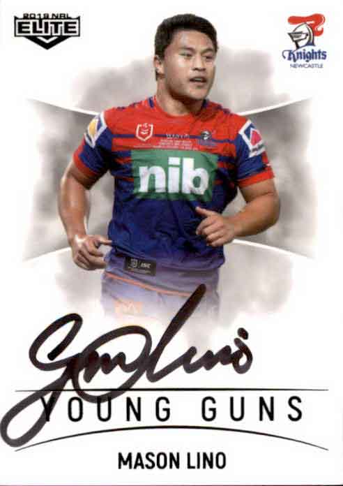 2019 NRL Elite Young Guns Signature YG08 Mason Lino Knights | Diggaz ...