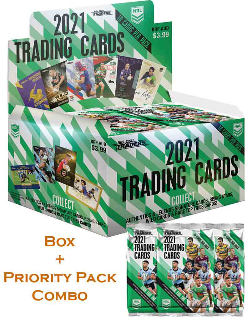 2021 TLA NRL Traders Sealed Trading Card Box and Priority Pack Combo ...