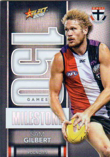 2016 AFL Footy Stars Milestone Games #MG71 Sam Gilbert Saints | Diggaz ...