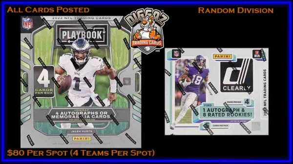 NFL Break #43 – 2022 Clearly Playbook – Random Division – 4 Teams Per ...