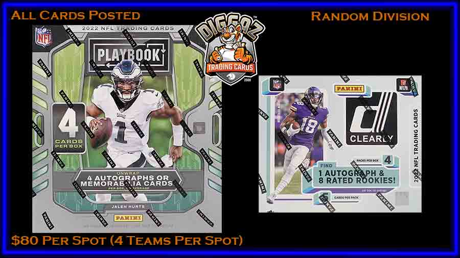 NFL Break #43 – 2022 Clearly Playbook – Random Division – 4 Teams Per ...