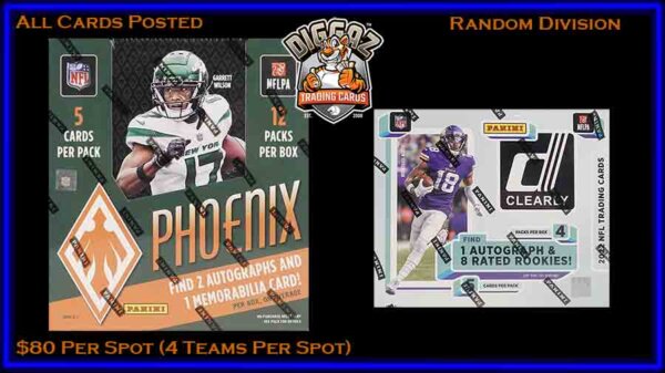 NFL Break #44 – 2022 Clearly Phoenix – Random Division – 4 Teams Per ...
