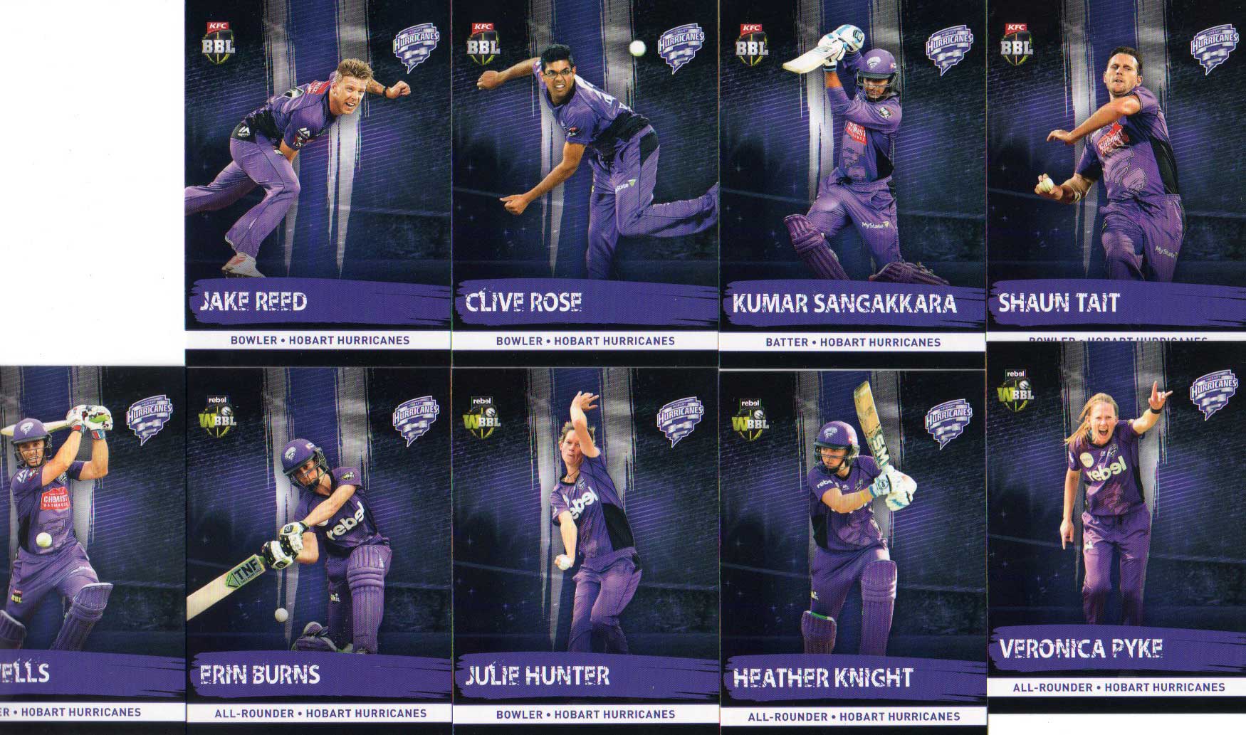 2016/17 CA & BBL Cricket 17-Card Team Set Hobart Hurricanes | Diggaz ...